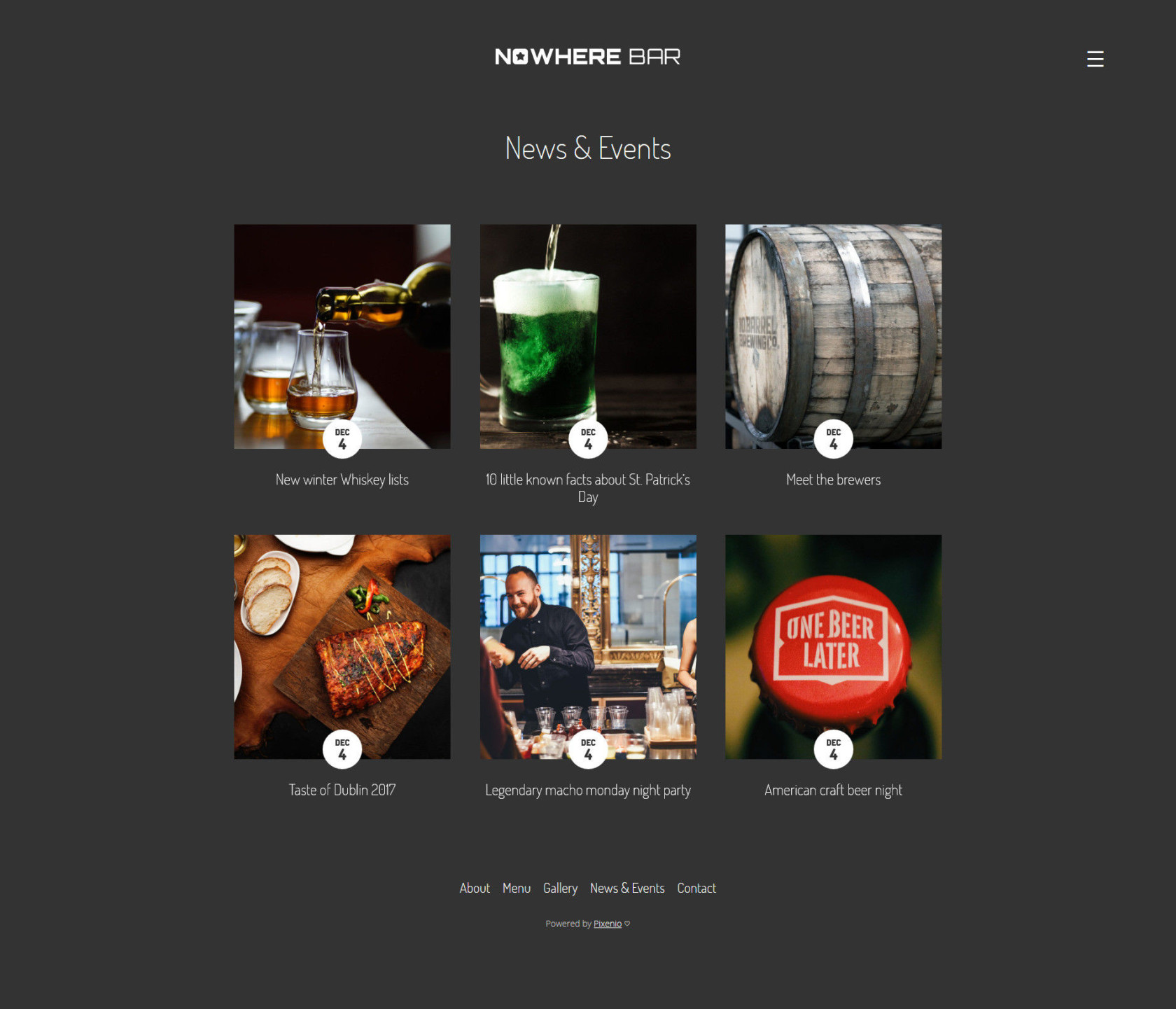 Website for bar