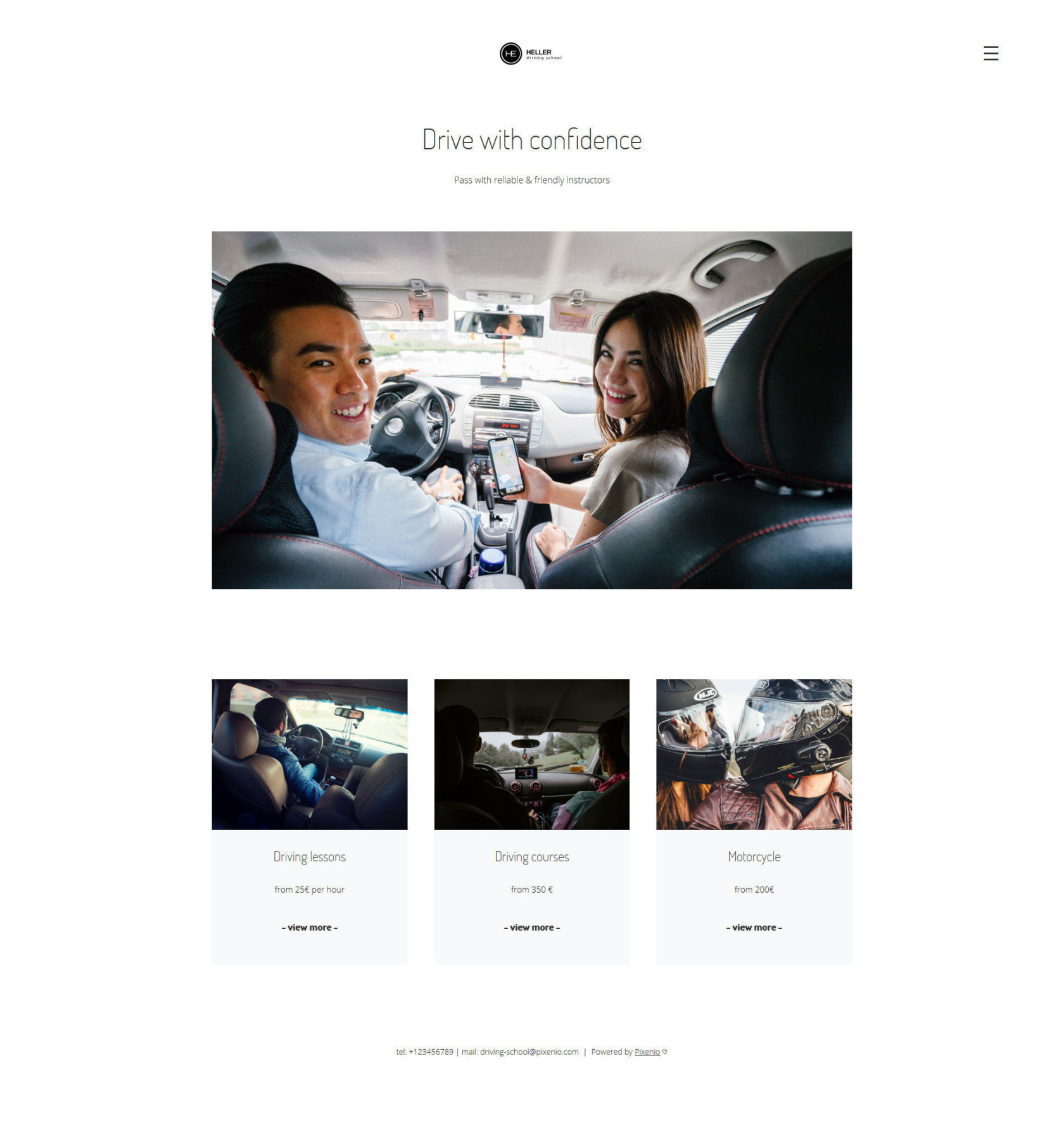 Website for driving school