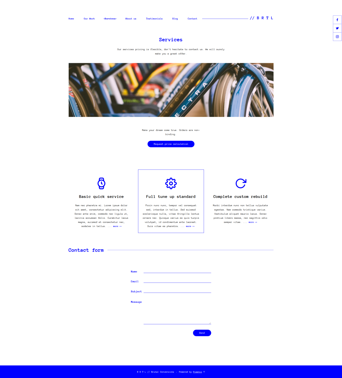 Website for bike service